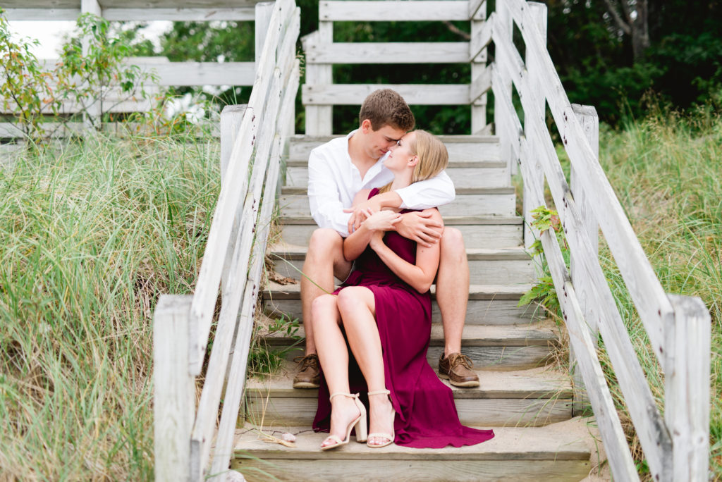 Rebecca & Jared | Romantic Northern Michigan Lighthouse Engagement ...