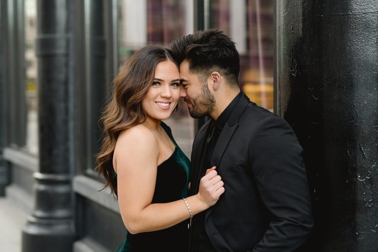Jenna & Caleb | Winter Downtown Detroit Engagement Photos | Niki Marie ...