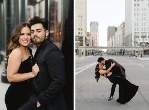 Jenna & Caleb | Winter Downtown Detroit Engagement Photos | Niki Marie Photography