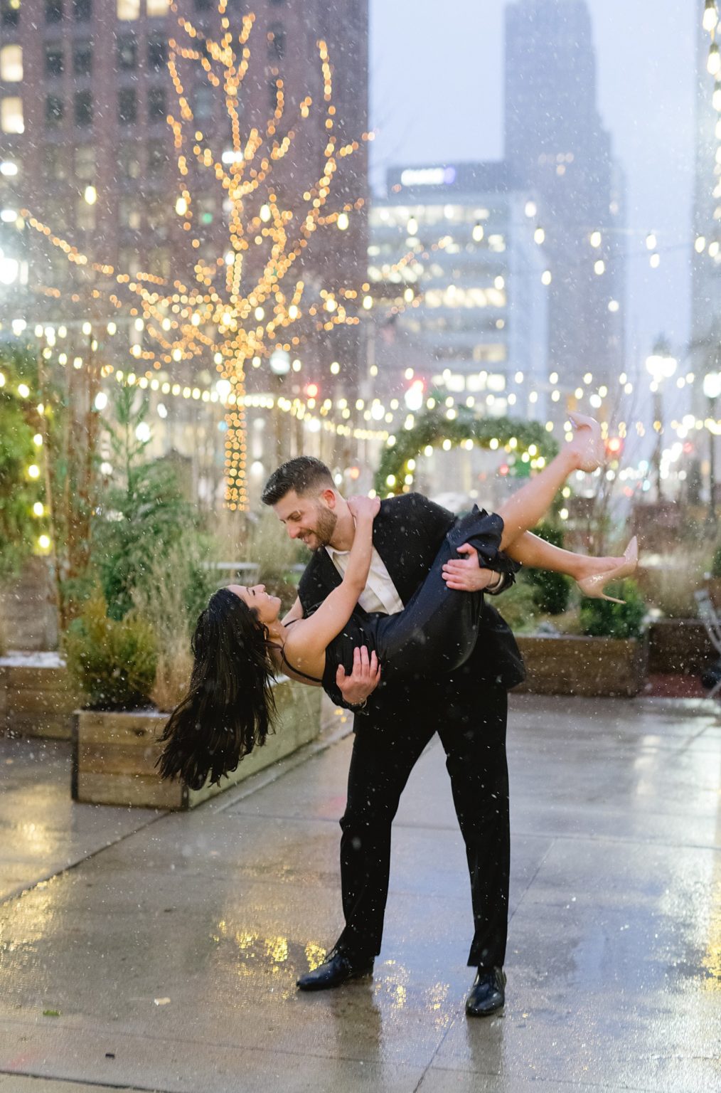 Tara & Michael | Winter Engagement Photos in Downtown Detroit | Niki Marie Photography